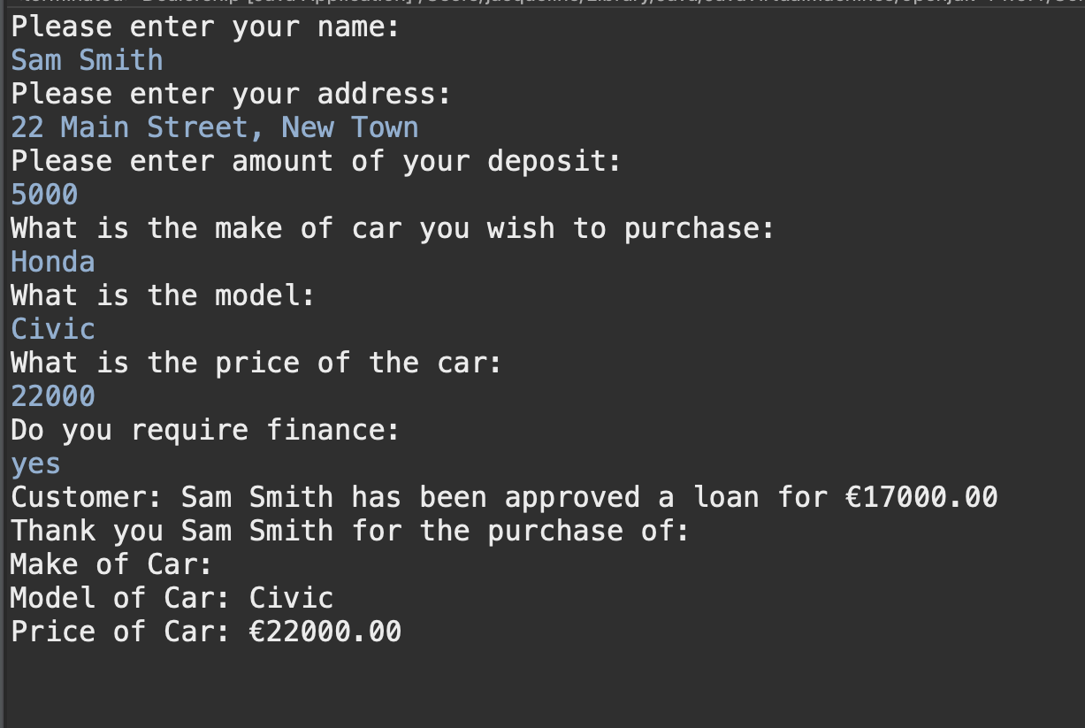 GitHub - jacqueline-walsh/car-dealership: Java - Scanner Questionaire to purchase a new vehicle